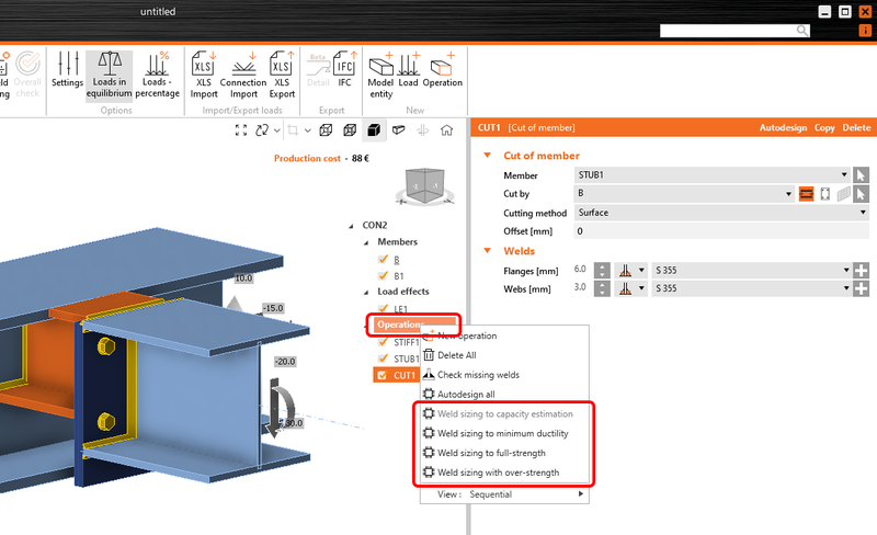 Automatic weld sizing to ductility | IDEA StatiCa